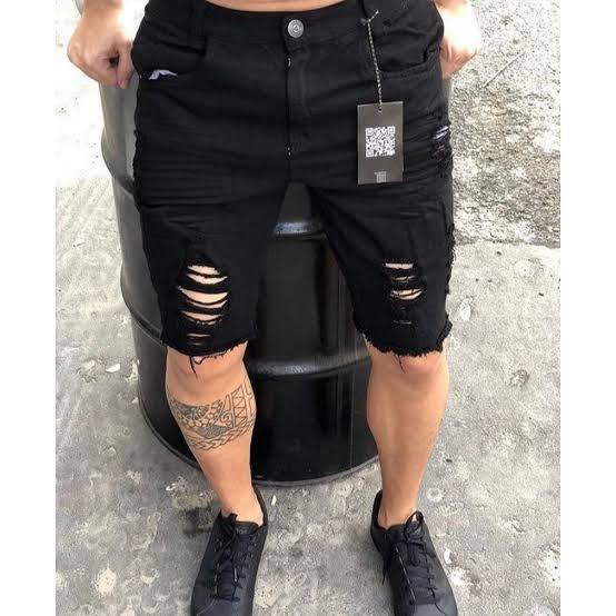 Short jeans Masculino Detonado Rasgado | Shopee Brasil