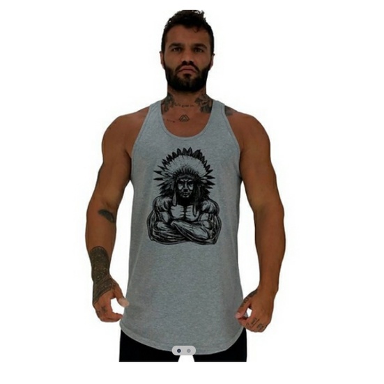 Regata Longline Masculina MXD Conceito Caveira Cacique Marombeira ...