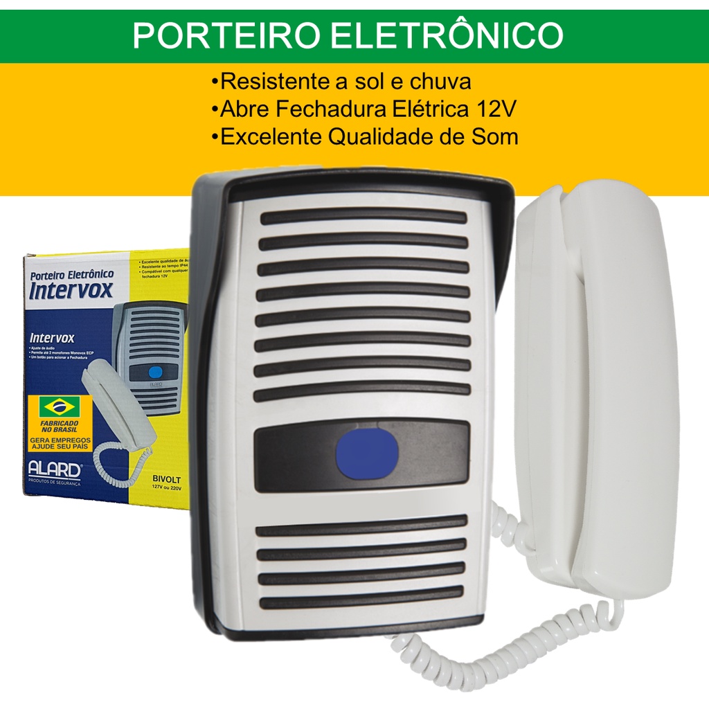 Kit Interfone Porteiro Eletrônico Residencial Alard Intervox - Faz a Boa!