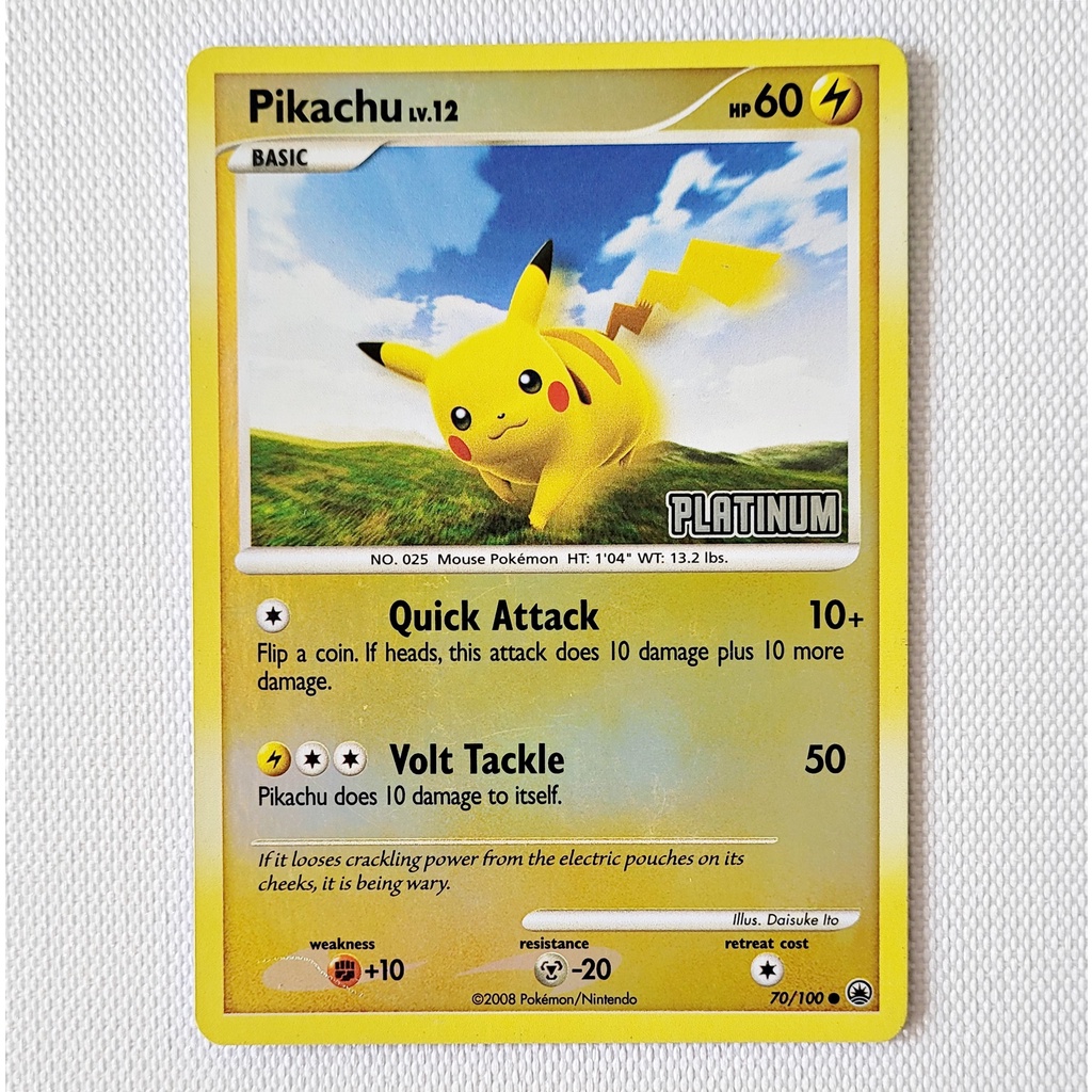 Carta Antiga Pokemon Pikachu 70/100 Reverse Holo BK Promo Platinum ...