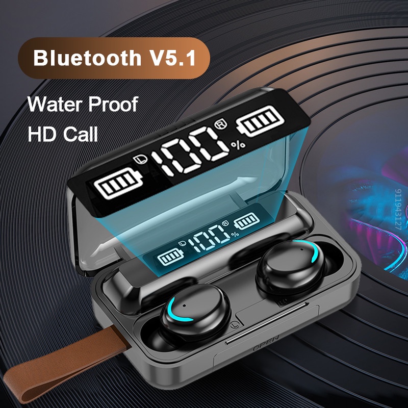 2022 Novo F9 Atualizado TWS Bluetooth 5.1 Fones De Ouvido Sem Fio Fone Estéreo 9D Esportivo À ...