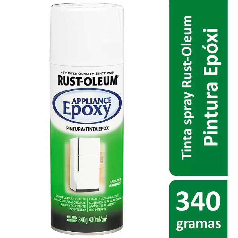 Tinta Rust Oleum Spray Appliance Epoxy Branco Brilhante Pintura Multiuso | Shopee Brasil