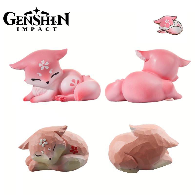 Genshin Impact Yae Miko Pink Fox Toy Cosplay Anime Genshin Resin Dolls ...