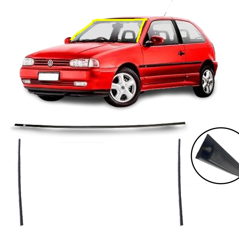 KIT Borracha Parabrisa Superior e Lateral Gol Parati Saveiro G2 Bola ...
