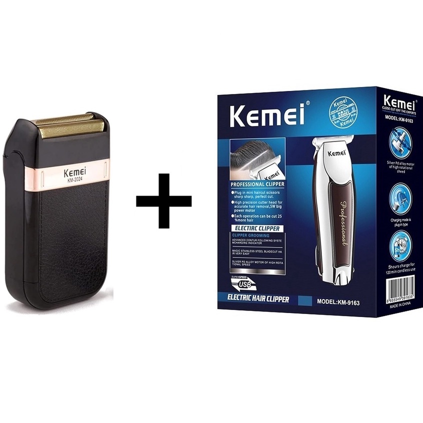 Maquina De Acabamento Profissional Km 9163 + Shaver kemei km 2024 | Shopee Brasil