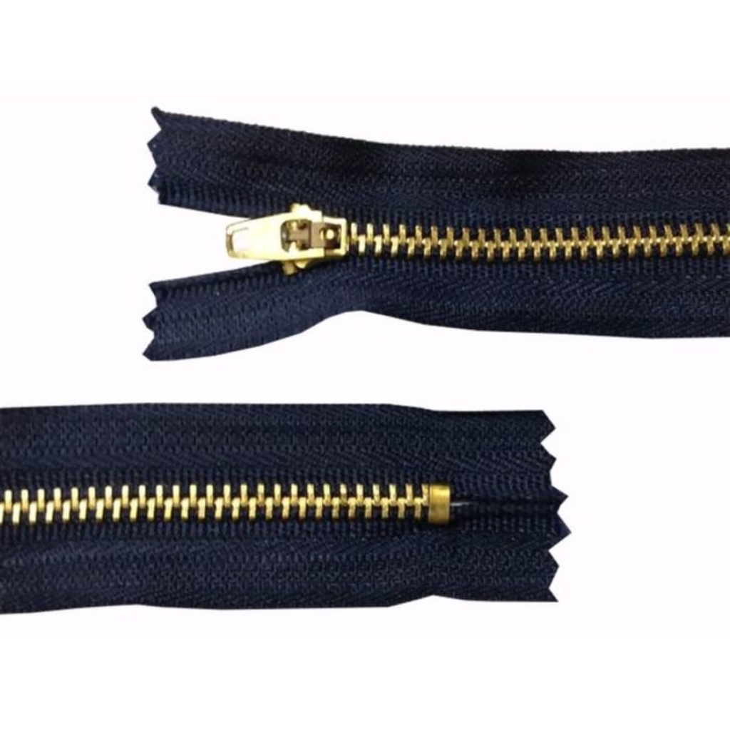 Zíper de Metal Fixo Azul Marinho - 318 - com 10 Unidades 10cm ...