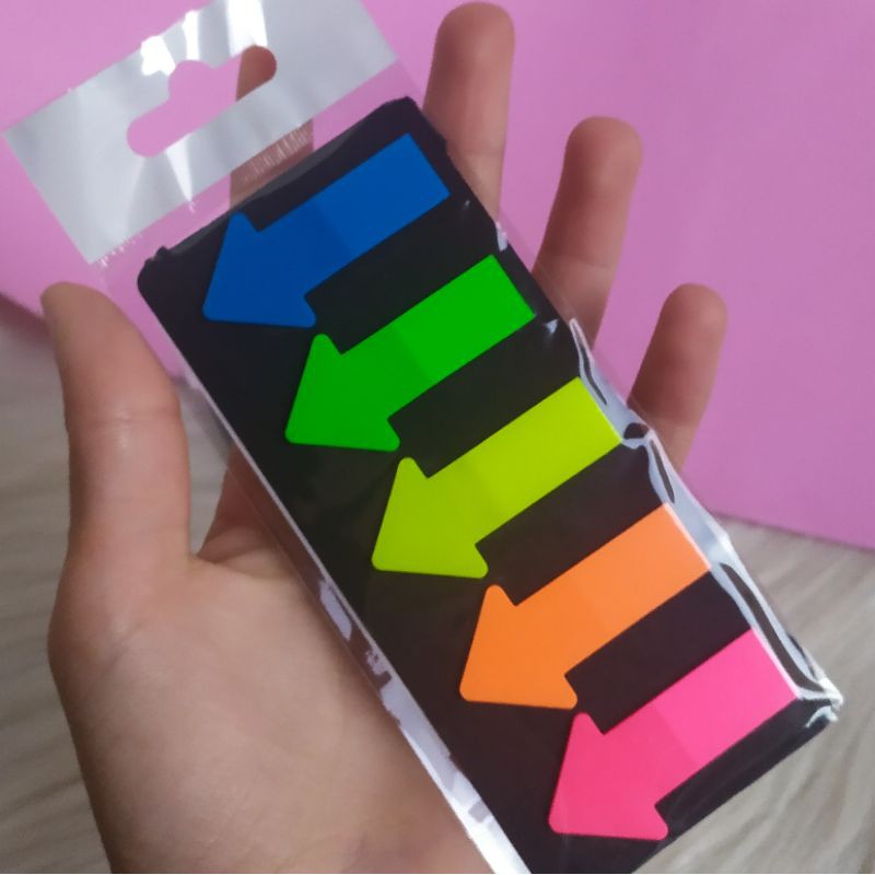 Bloco adesivo estilo post-it Neon de Seta, flag plástica com 100 folhas ...