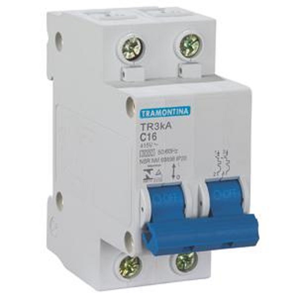 Disjuntor din bipolar bifásico 2p 20a curva C Tramontina TR6KA | BeeCost