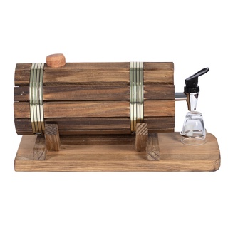 Barril pingometro rustico deitado para cachaça + funil tonel presente ...