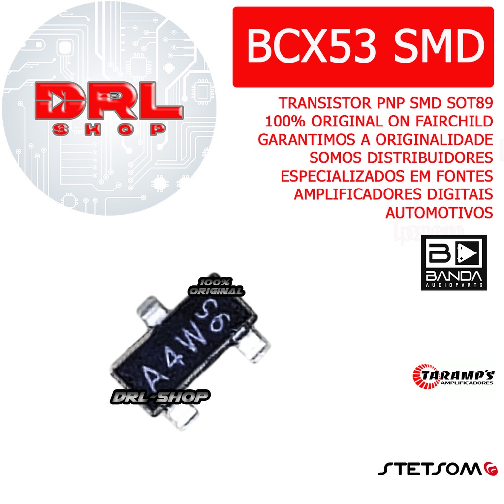 Kit 4 Bcx53 Transistor Ak Alw 53 PNP Taramps Stetsom Banda | Shopee Brasil