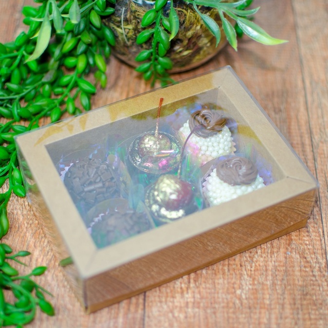 10 caixas embalagens para 6 bombons / doces tampa transparente | Shopee ...