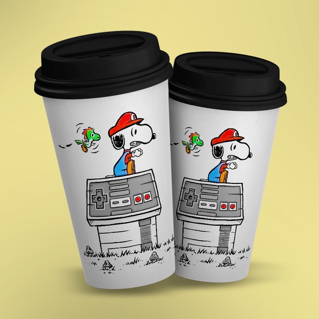 Copo Bucks Snoopy + Mario Bross | Shopee Brasil