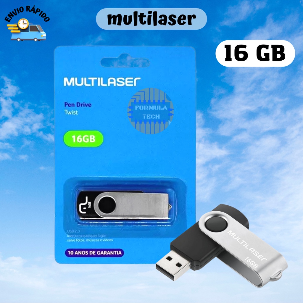 Pen drive 16gb Multilaser Twist Original PD588 | Shopee Brasil