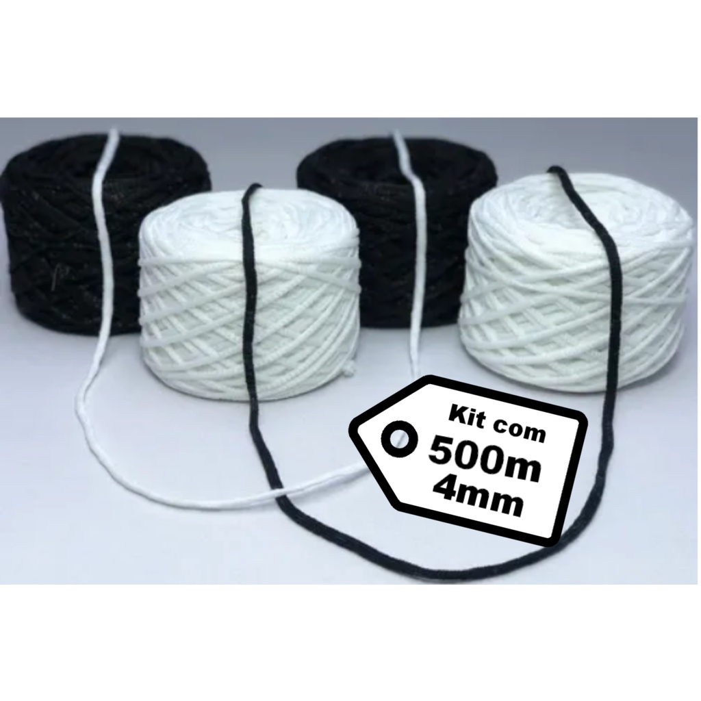 Kit C/5 Rolos Elastico Rolico Macio Para Mascara 500 Metros 4mm | Shopee Brasil