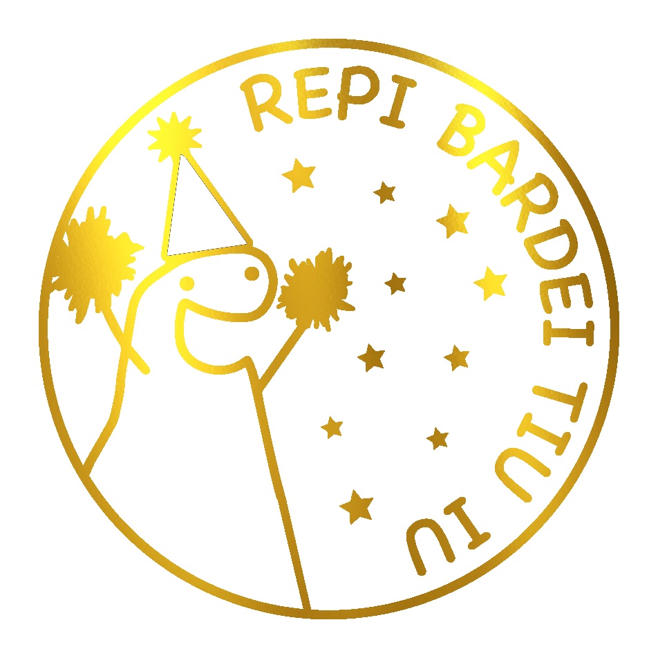 Etiqueta Adesiva "Repi Bardei Tiu Iu" 45x45mm - 50un | Shopee Brasil