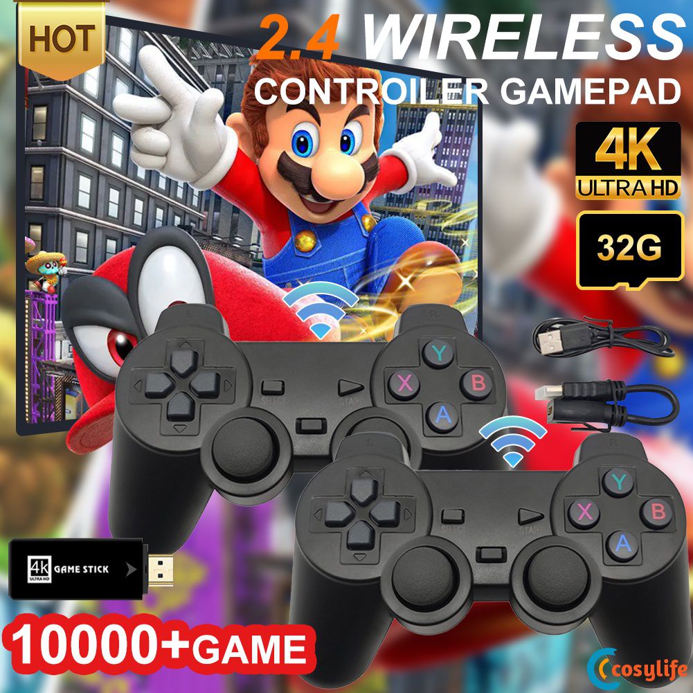 4 K HDMI Game Stick Console Sem Fio Dual/Single/Quad Clássico Retro ...