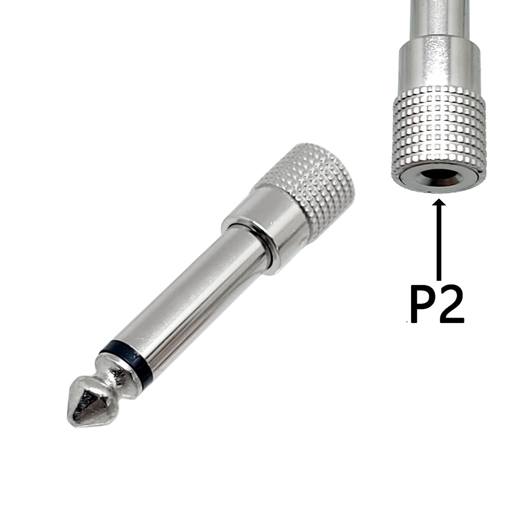 Plug Adaptador P2 F X P10 M Mono Blindado Metalico | Shopee Brasil