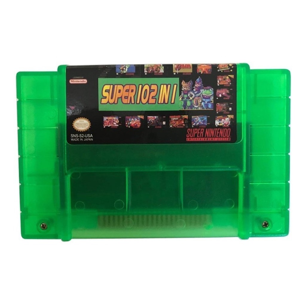 Fita Cartucho Super Nintendo Snes 102 Em 1 Donkey Kong 1 2 3 ...