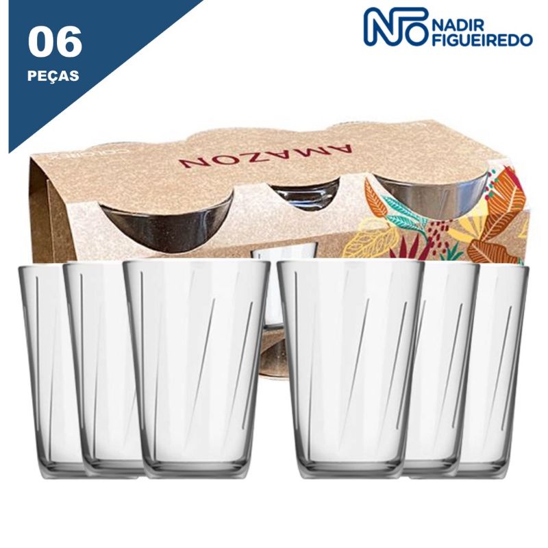 Jogo de copo Nadir amazon com 6 unidades | Shopee Brasil