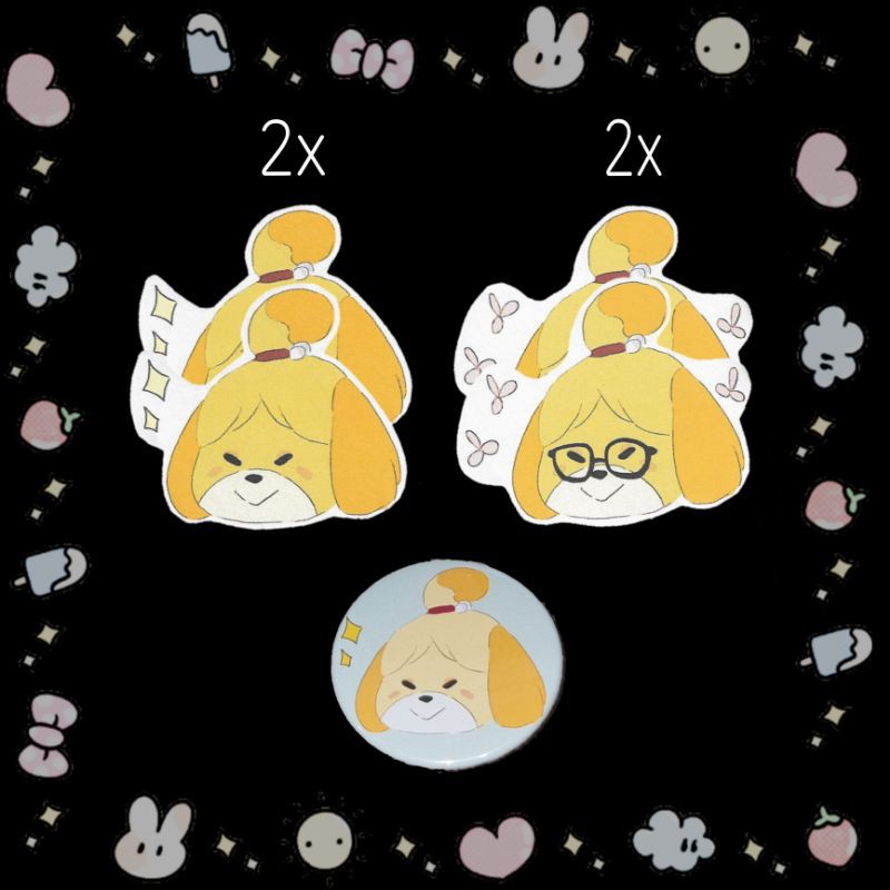 Stickers (Adesivo) + Botton Isabelle Animal Crossing | Shopee Brasil