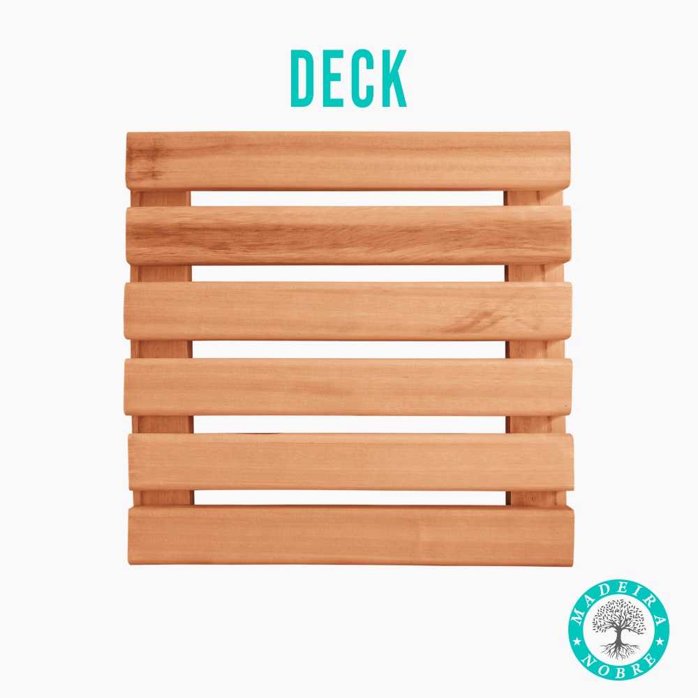 Deck de madeira modular 30x30 cm (madeiras nobres) - Com Réguas de 4cm ...