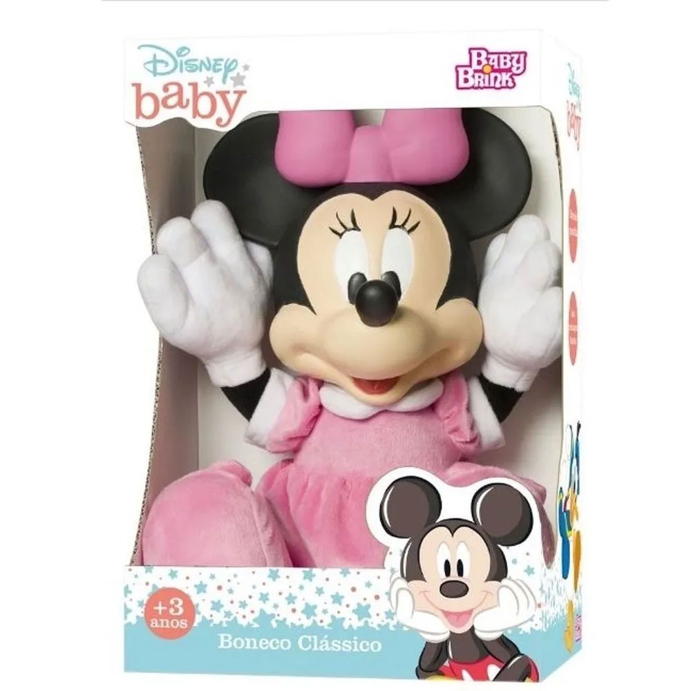 Boneca Minnie Mouse Pelúcia Original Disney Baby Brink | Shopee Brasil