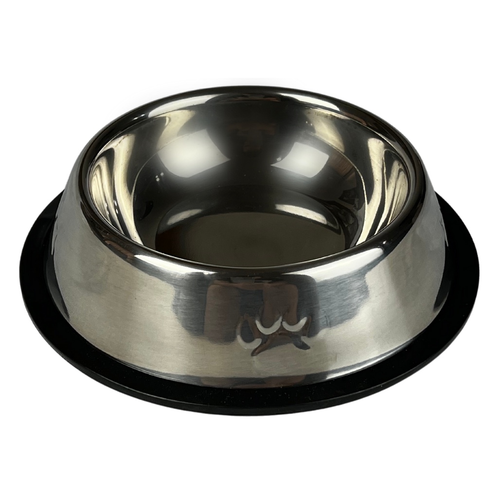 Comedouro Pet Inox Pote para Ração e Água 15cm com Base de Borracha ...