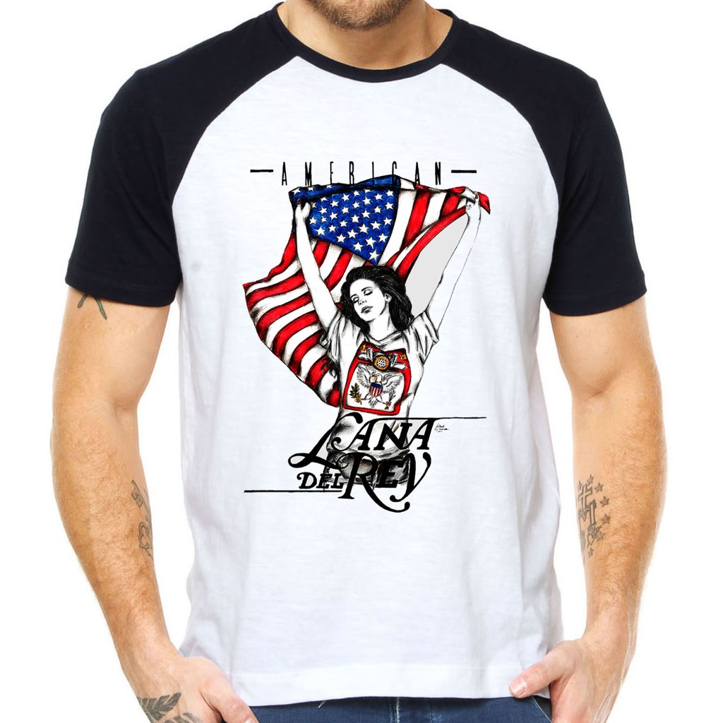 Camiseta LANA DEL REY AMERICAN eua usa bandeira | Shopee Brasil