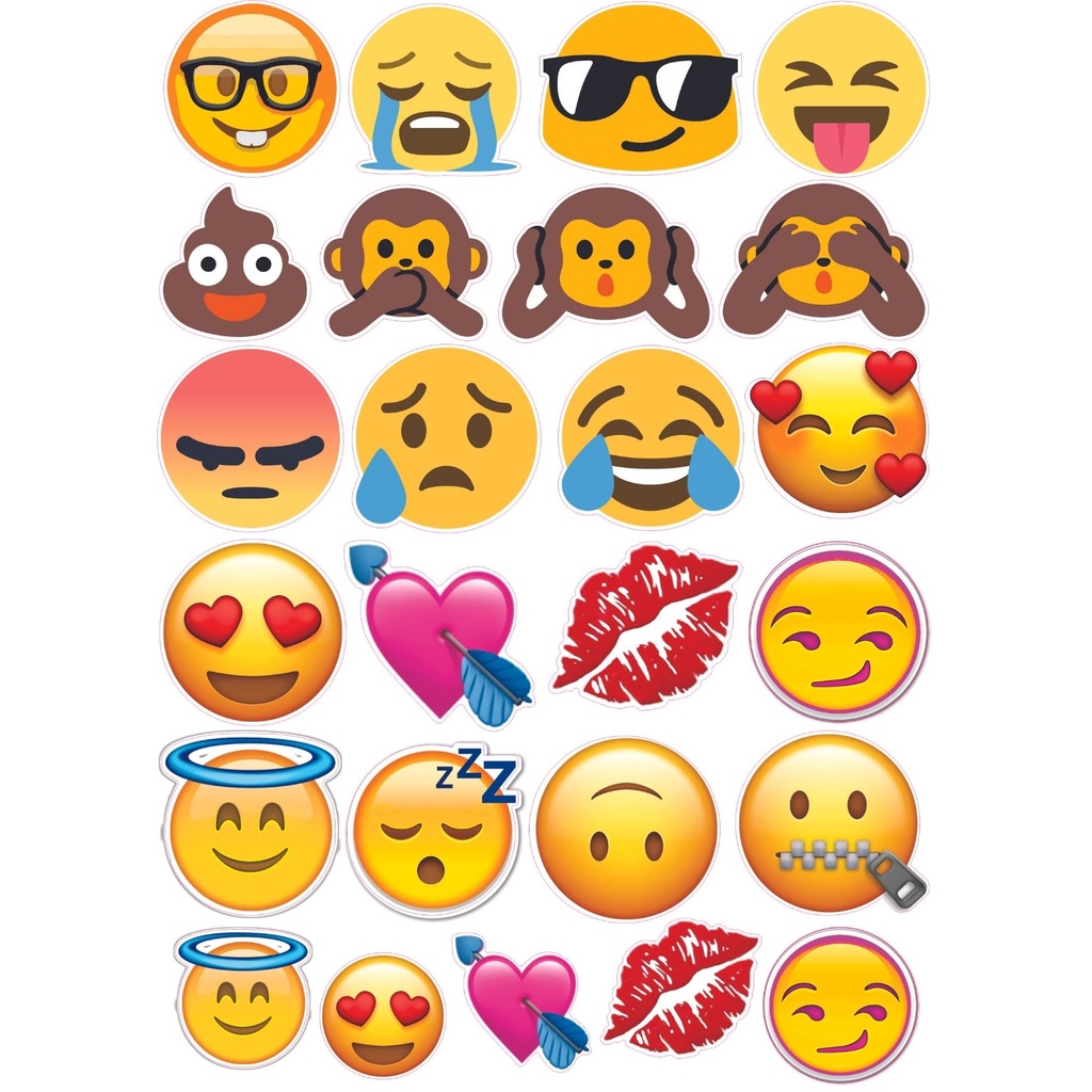 kit 25 adesivos divertidos smile emoticons vinil prova dagua | Shopee ...