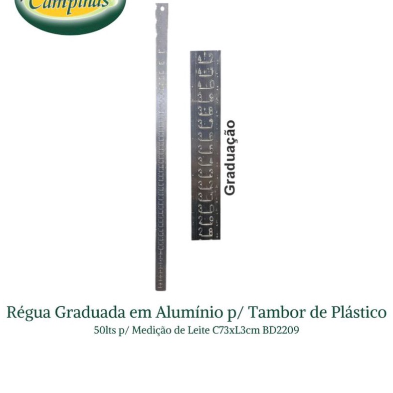 Regua Graduada Em Aluminio Para Medicao De Leite - Bd2209 - 1 Unidade ...