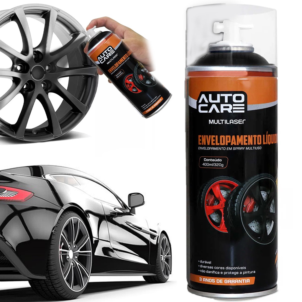 Envelopamento Esprei Tinta Preta Fosca Para Carro Metal Roda | Shopee ...