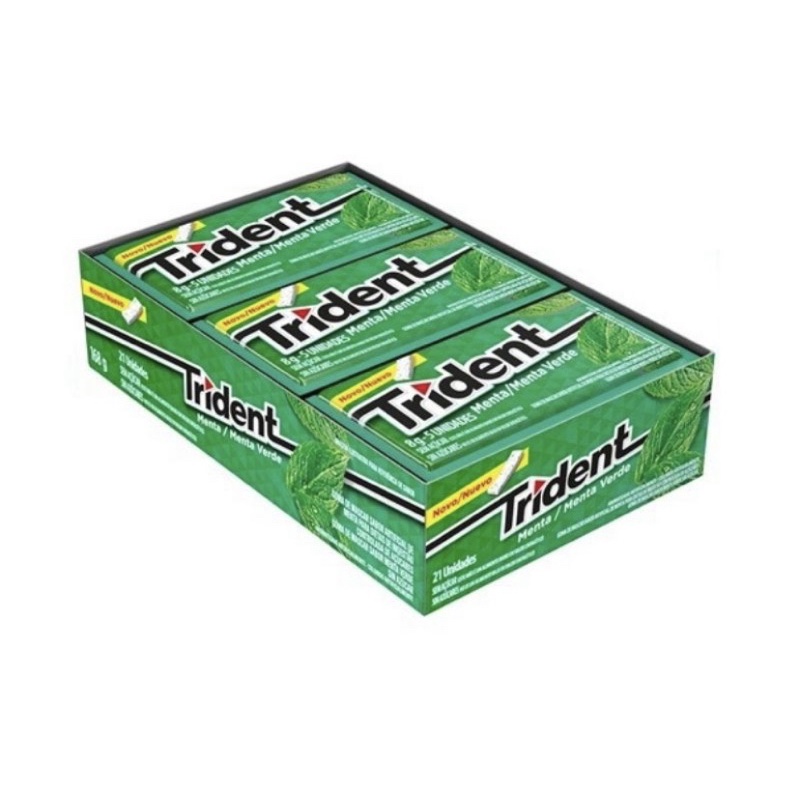 Chiclete Trident Menta Verde Caixa com 21 Unidades | Shopee Brasil