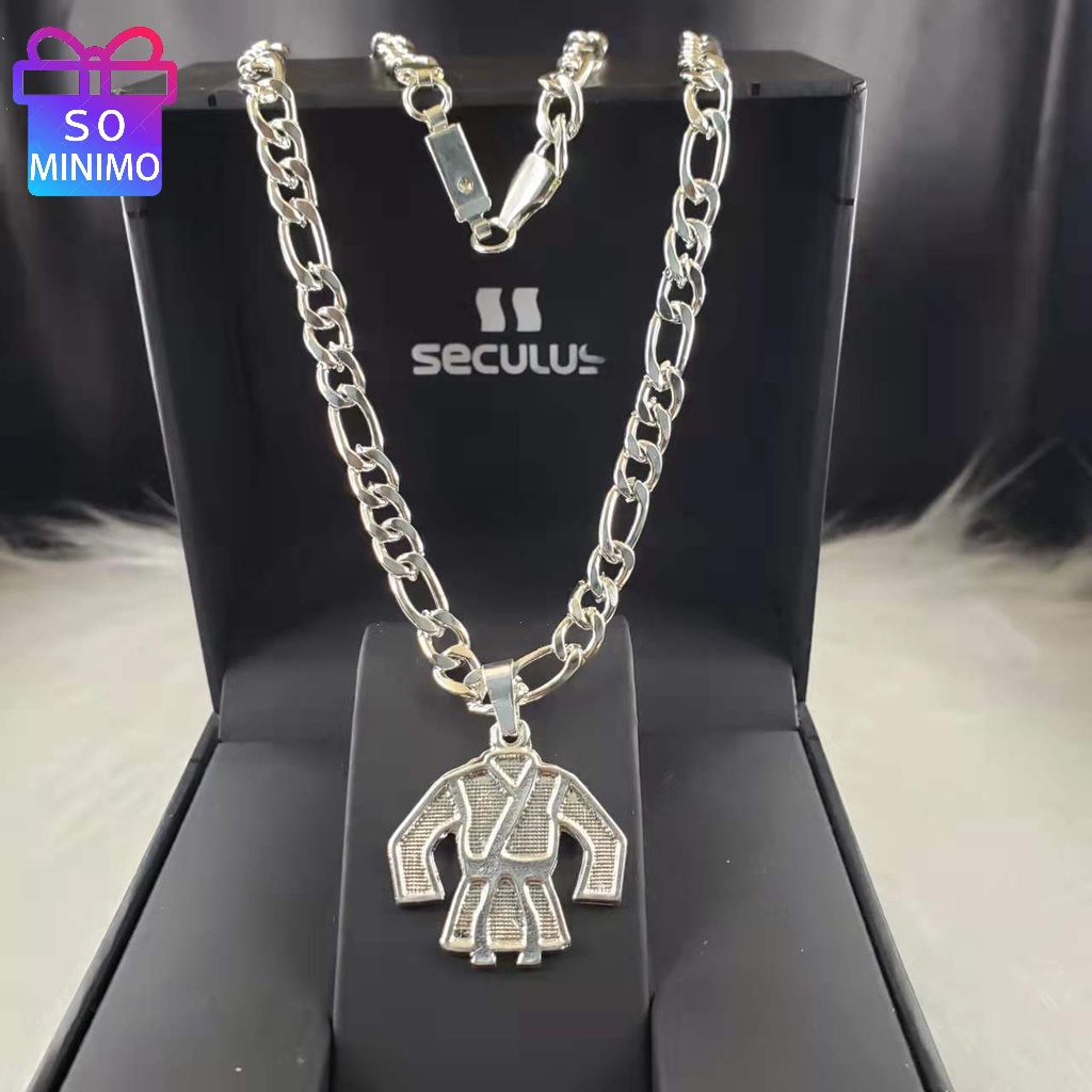 moda colar aço inox com acessórios prata corrente de prata masculino ...