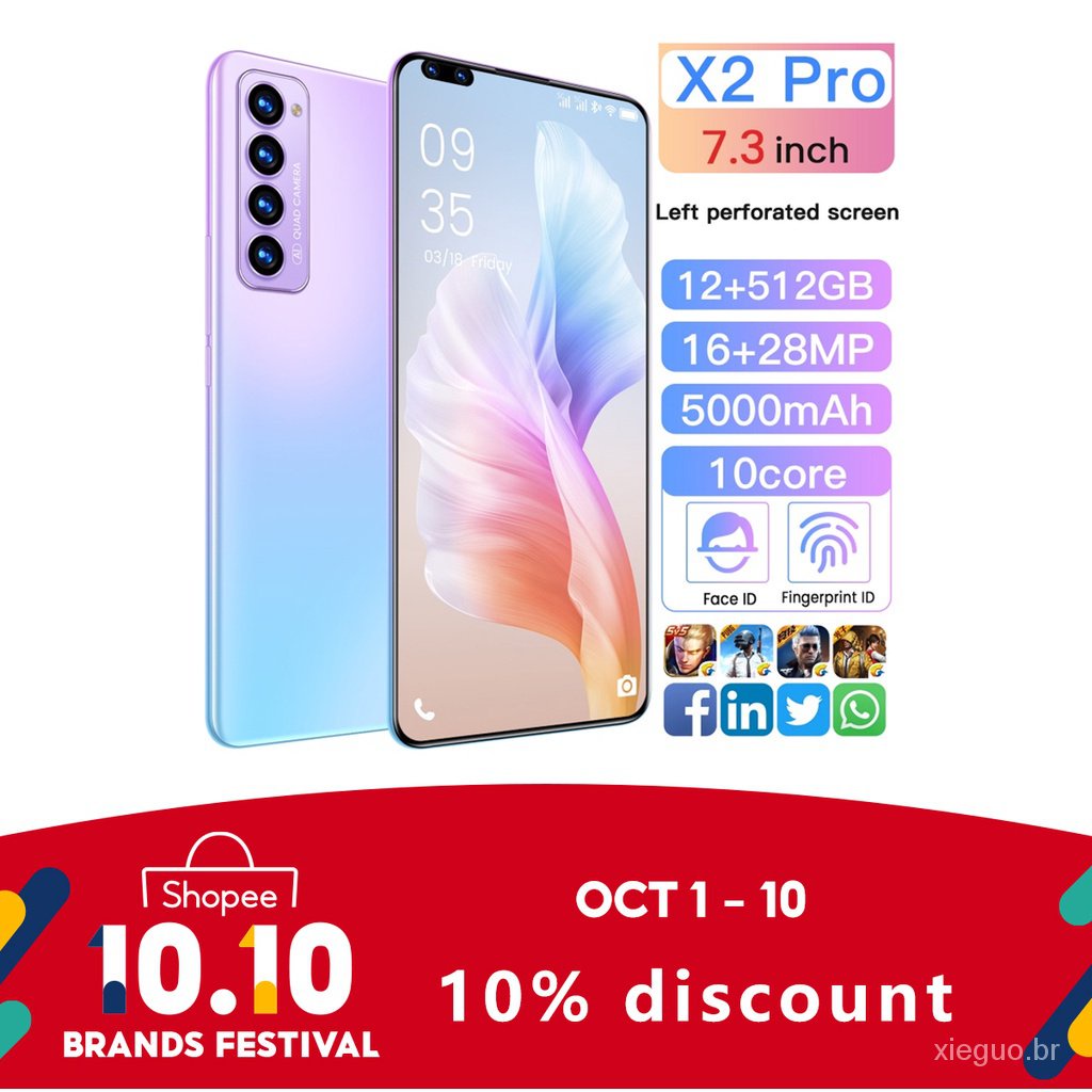 Celular X2 Pro 12 + 512gb / 5000mah / 10 Core 5g 7.3 Polegadas ...