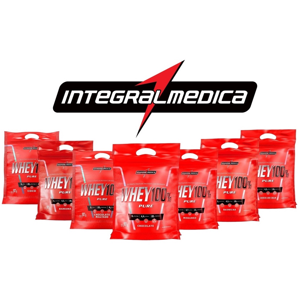 Whey Protein 100 Pure 907gr Refil Integralmedica Envio Imediato