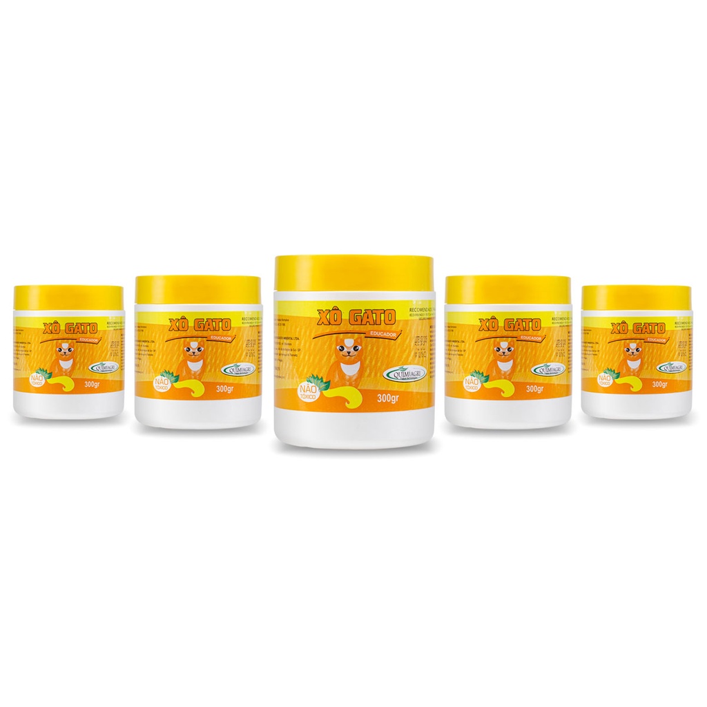 Kit 5 Xô Gato Educador Granulado Repelente Quimiagri 300g | Shopee Brasil