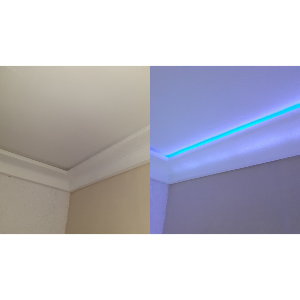 moldura LED de isopor sanca roda teto kit com 10 metros | Shopee Brasil