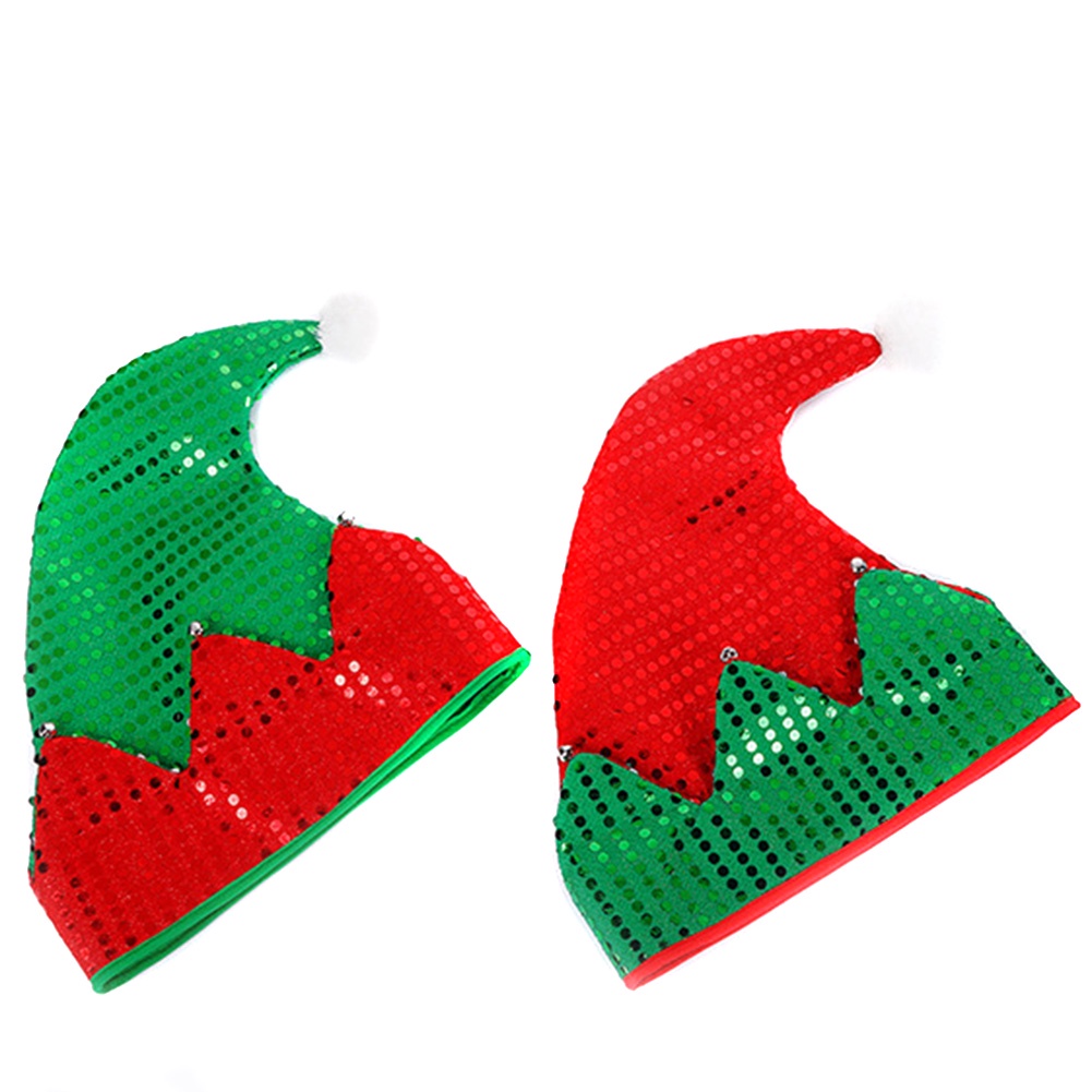Christmas Elf Hat Santa Hats With Sequins For Party Costume New Year ...