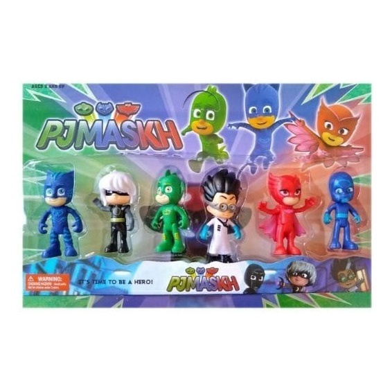 Kit 6 Bonecos Pj Masks Miniatura Menino Gato, Corujita Lindo | Shopee ...