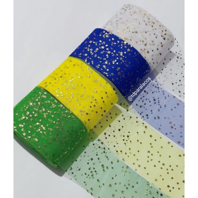 Fita tule estrelinha copa - 1 metro | Shopee Brasil
