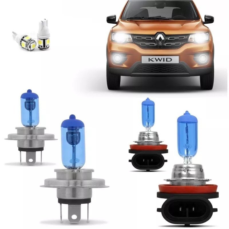 Kit Lampadas Kwid 2017 2018 2019 Super Brancas Farol E Milha | Shopee ...