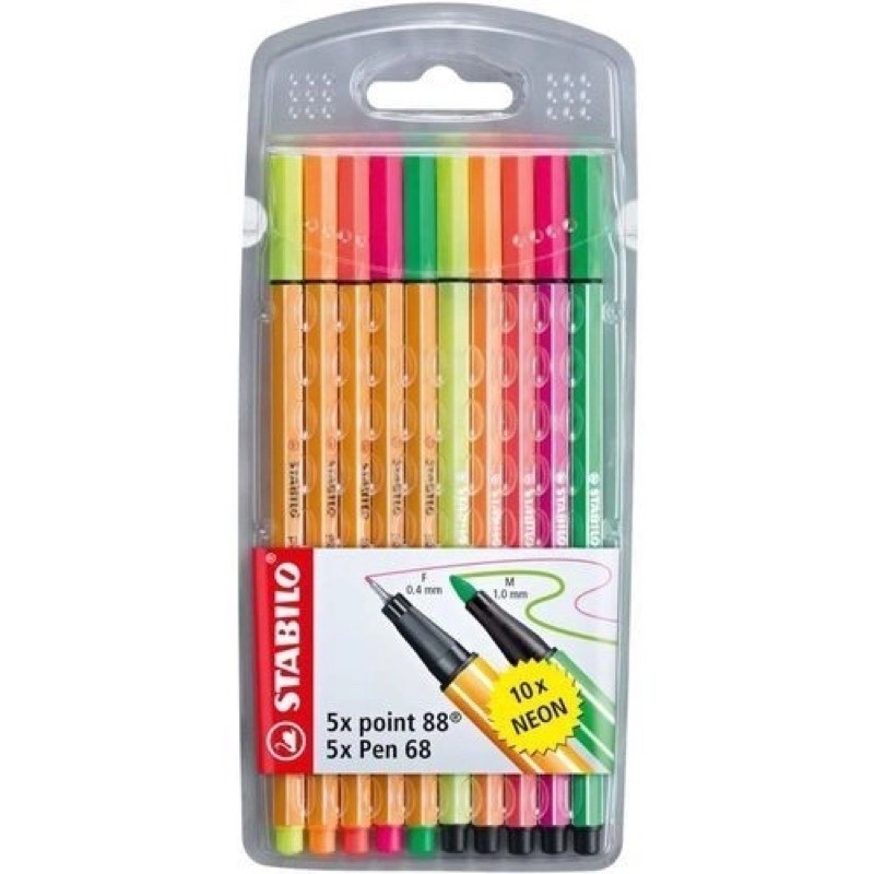 CANETA STABILO NEON DUO POINT (5 POINT 88 + 5 NEON) ORIGINAL | Shopee ...