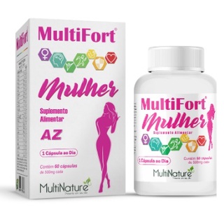 Multifort Mulher Suplemento Alimentar Multivitamínico Feminino A-Z 500mg – 60 Cápsulas ...