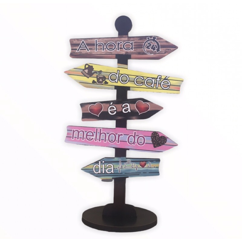 Placa De Mesa Setas Com Base Mdf Decorativa 24 Cm | Shopee Brasil