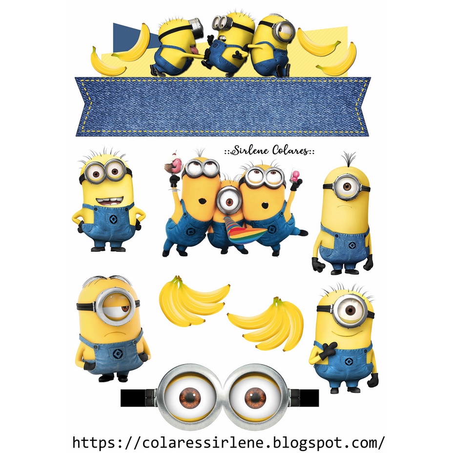 Topo Topper De Bolo MINIONS Cortado Colado ENVIO IMEDIATO Personalizado ...