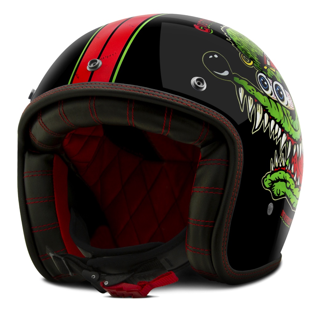 Capacete Para Moto Custom Etceter Psycho Rat Aberto Fabricado em ABS ...