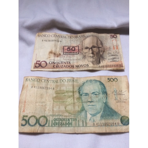 notas 500 cruzados e 50 cruzados novos | Shopee Brasil