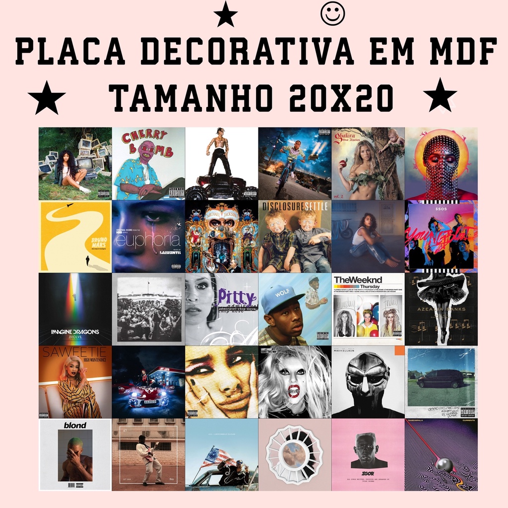 Quadro Mdf Sublimado 20x20 Varios Artistas E Personalizado Em Mdf ...