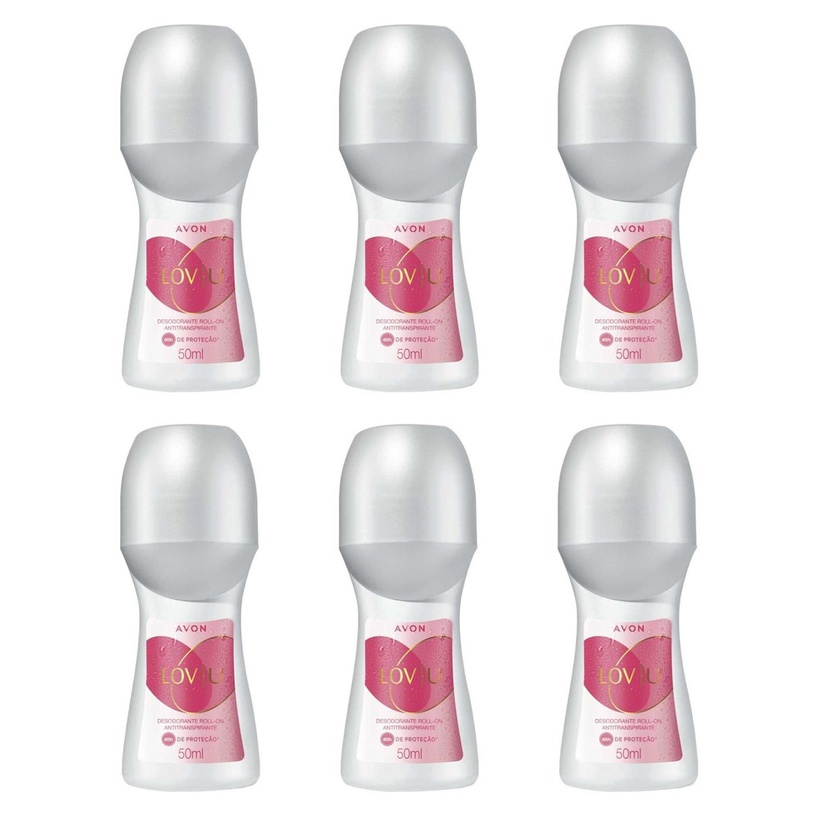 Kit 6 Lov | U Desodorantes Antitranspirante Roll-On - 50ml Avon - Val ...