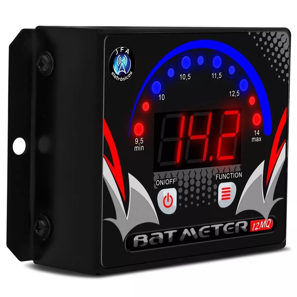 Voltimetro Bat Meter Microcontrolado Quadrado 12mq Jfa Vermelho ...